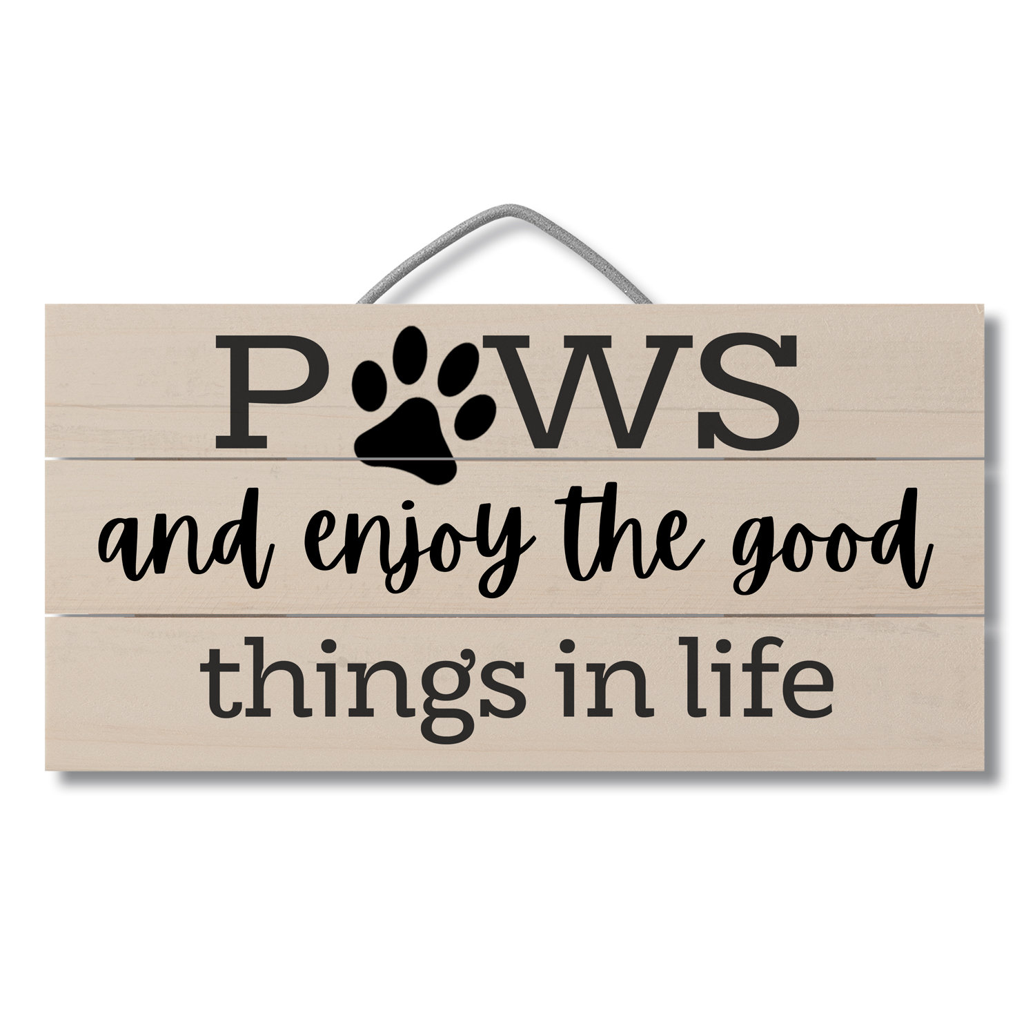 Gracie Oaks Paws and Enjoy Pallet Wood Wall Sign 12" x 6" | Wayfair