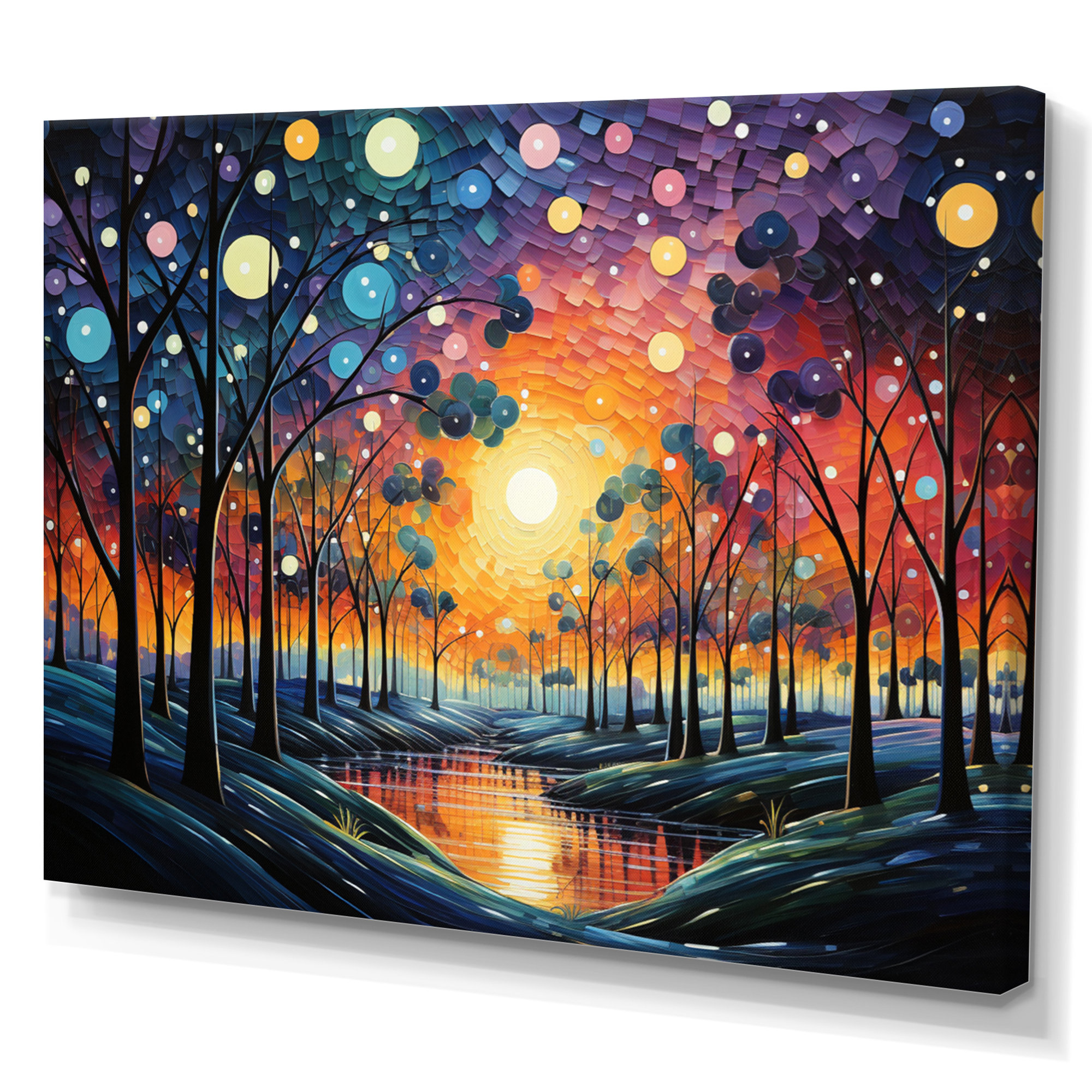 Red Barrel Studio Colourful Trees Collage IV - Abstract Landscape ...