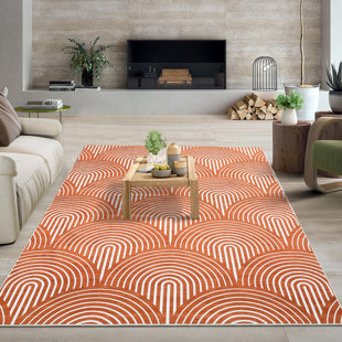 Geometric Orange Area Rugs You'll Love | Wayfair