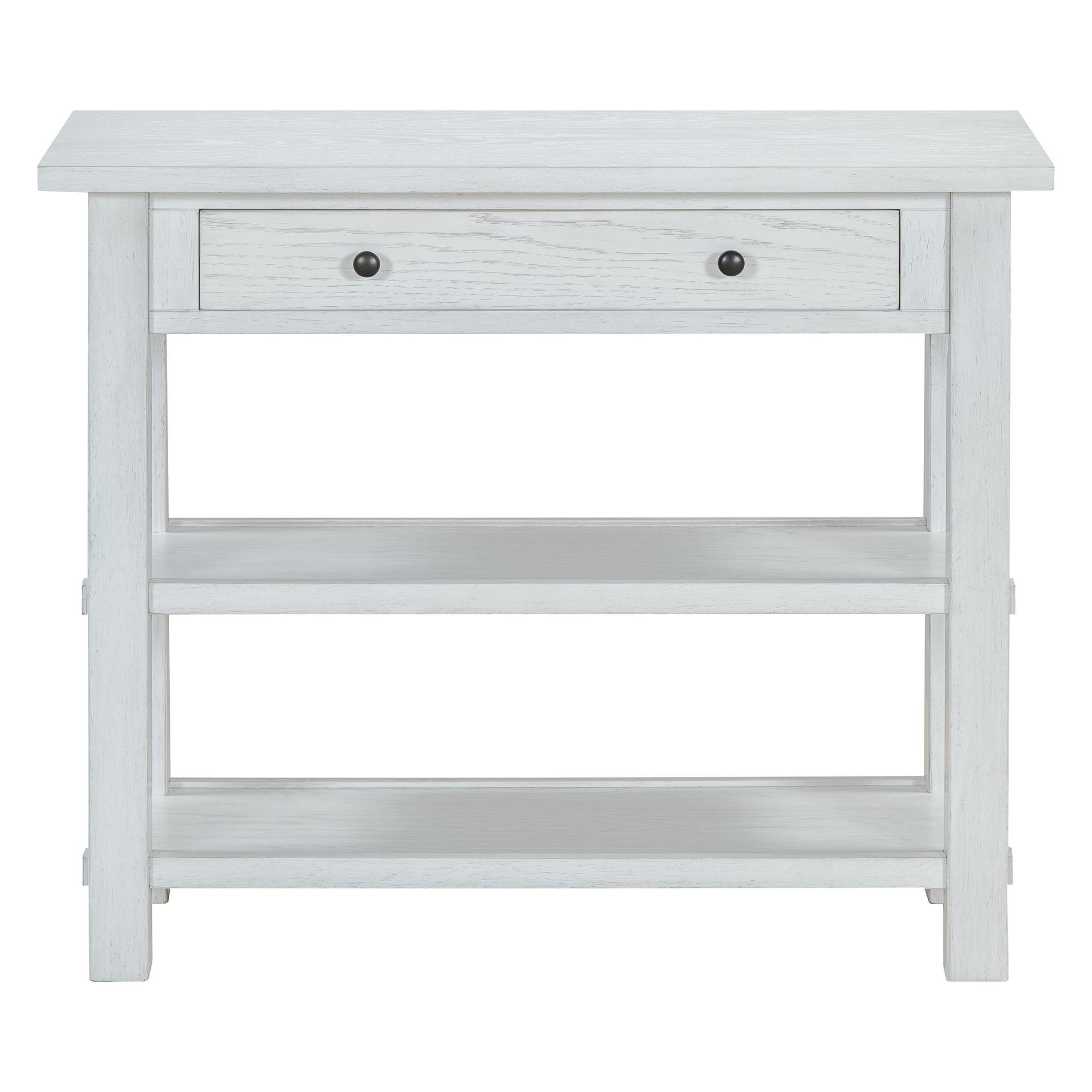 George Oliver Retro Console Table with Drawer and Two Sturdy Shelves ...