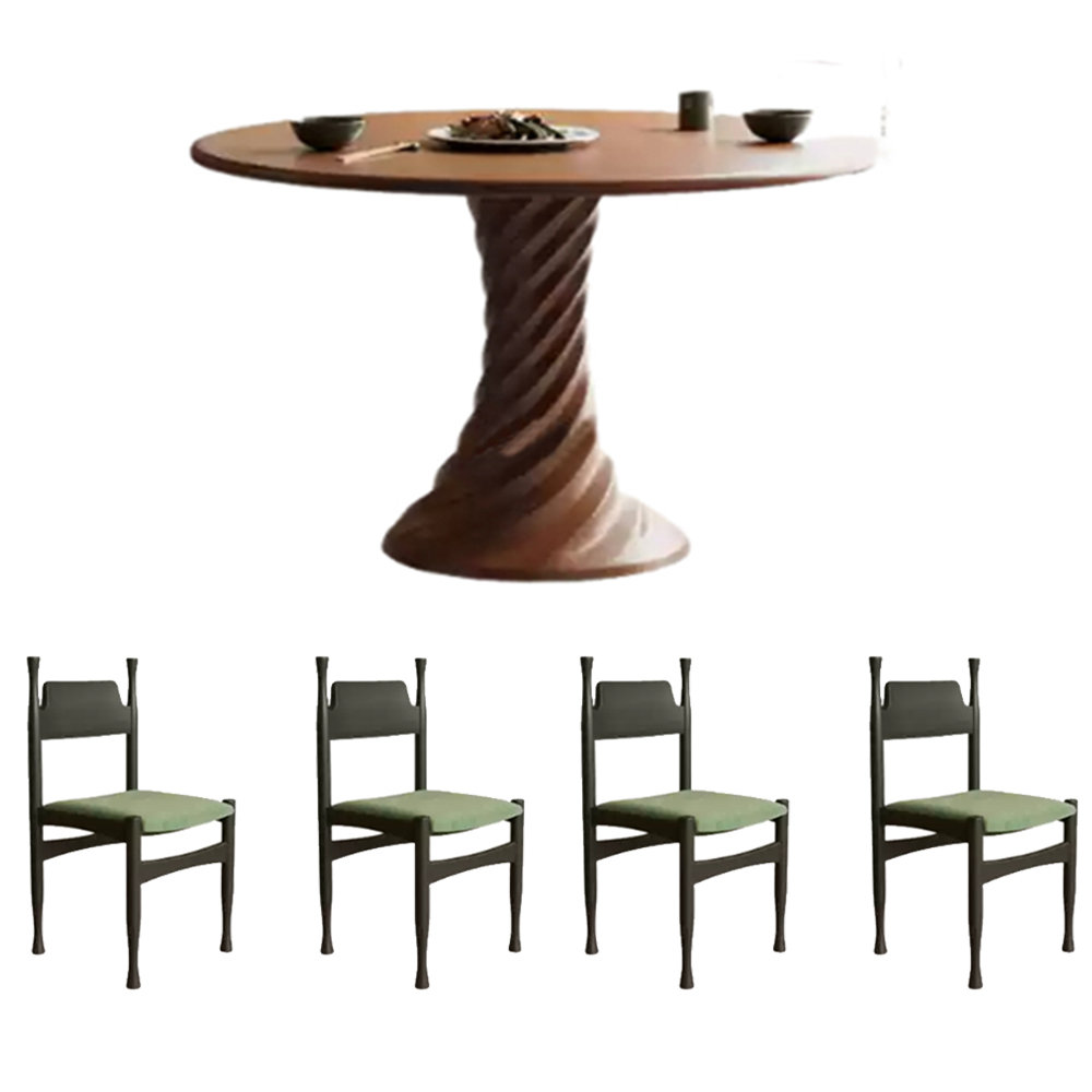 BILBRA Round unique rotating leg dining table set | Wayfair