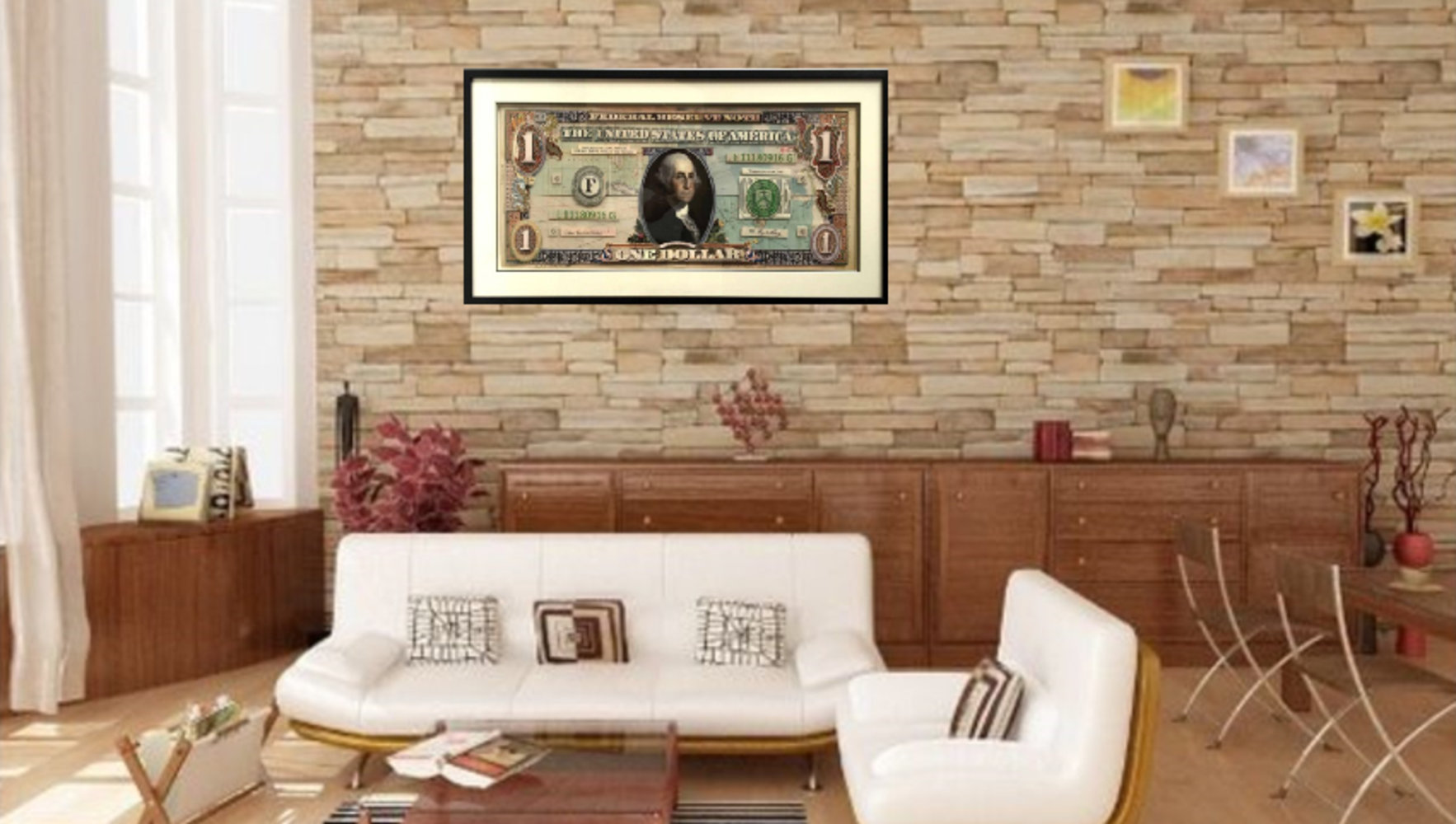 Trinx One Dollar Collage Art Framed On Paper by Ansel Adams Painting ...