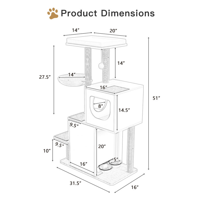 Tucker Murphy Pet™ 51.5'' H Dobney Cat Tree | Wayfair