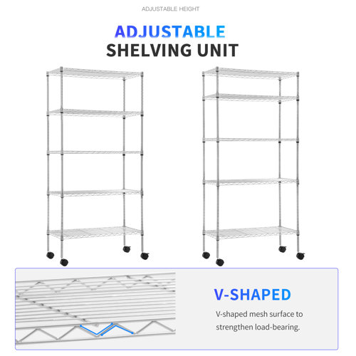 Rebrilliant Konnor 30'' W Steel Height -Adjustable Shelving Unit with ...