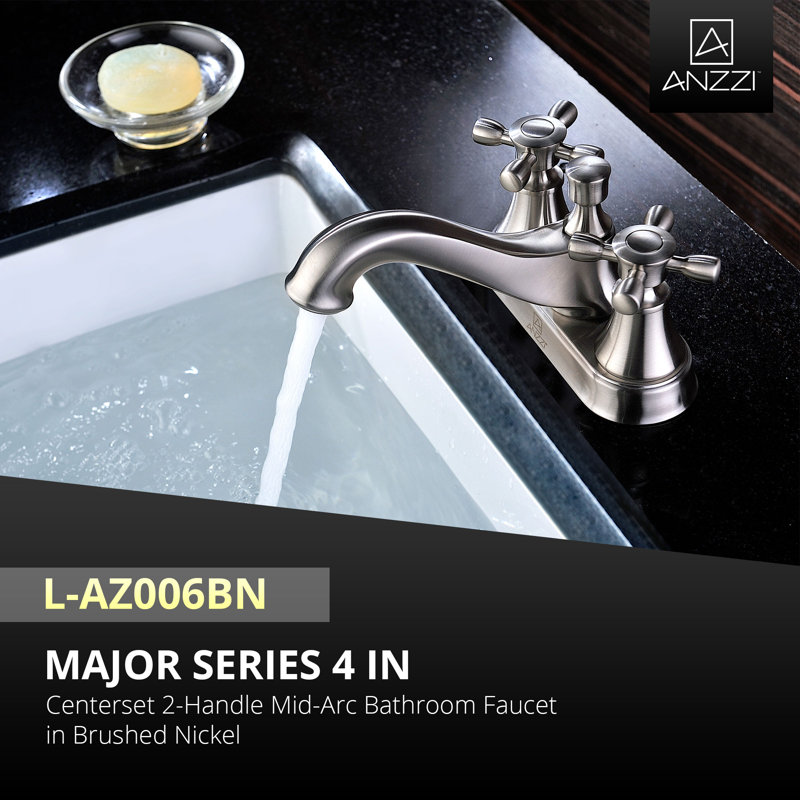 ANZZI Major Centerset 2-handle Bathroom Faucet with Drain Assembly ...