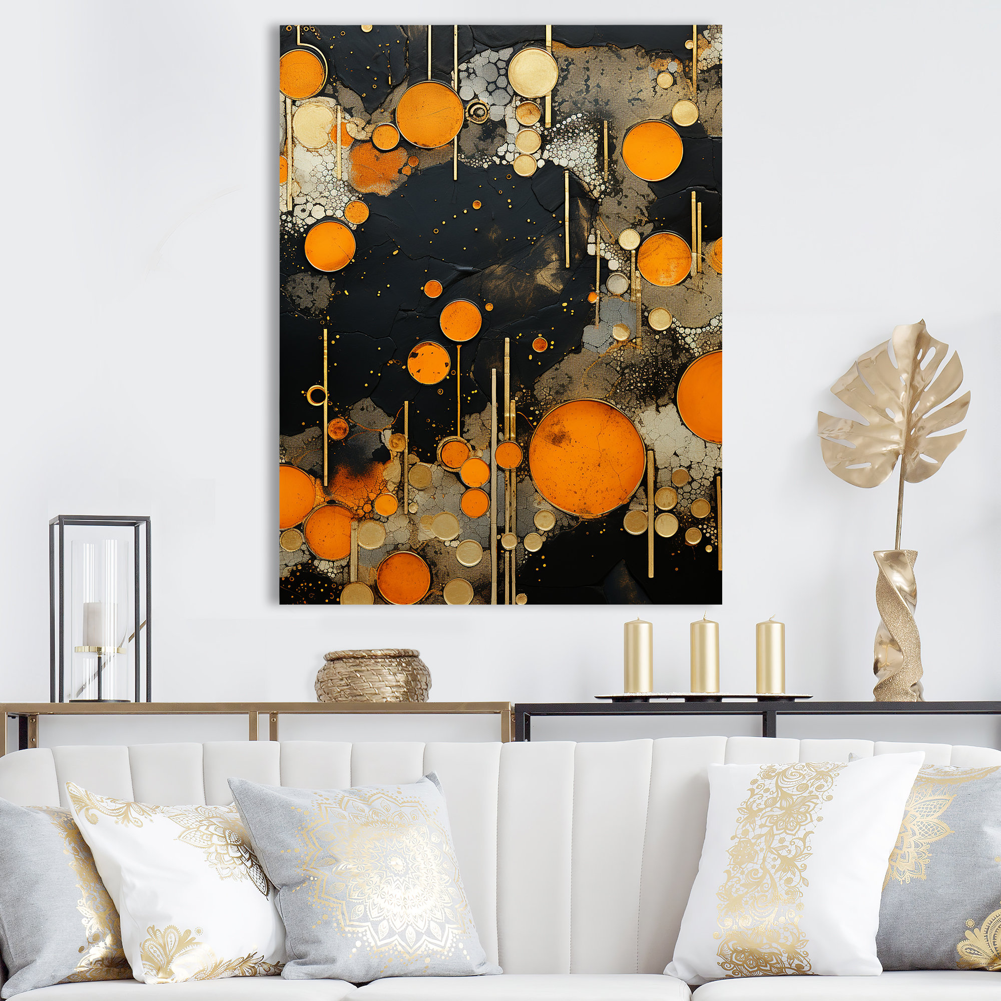 Wrought Studio Orange Amazonite Stone Collage - Stone Geode Wall Art ...