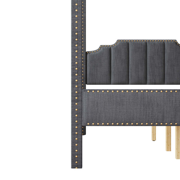Winston Porter Duquan Upholstered Canopy Bed | Wayfair