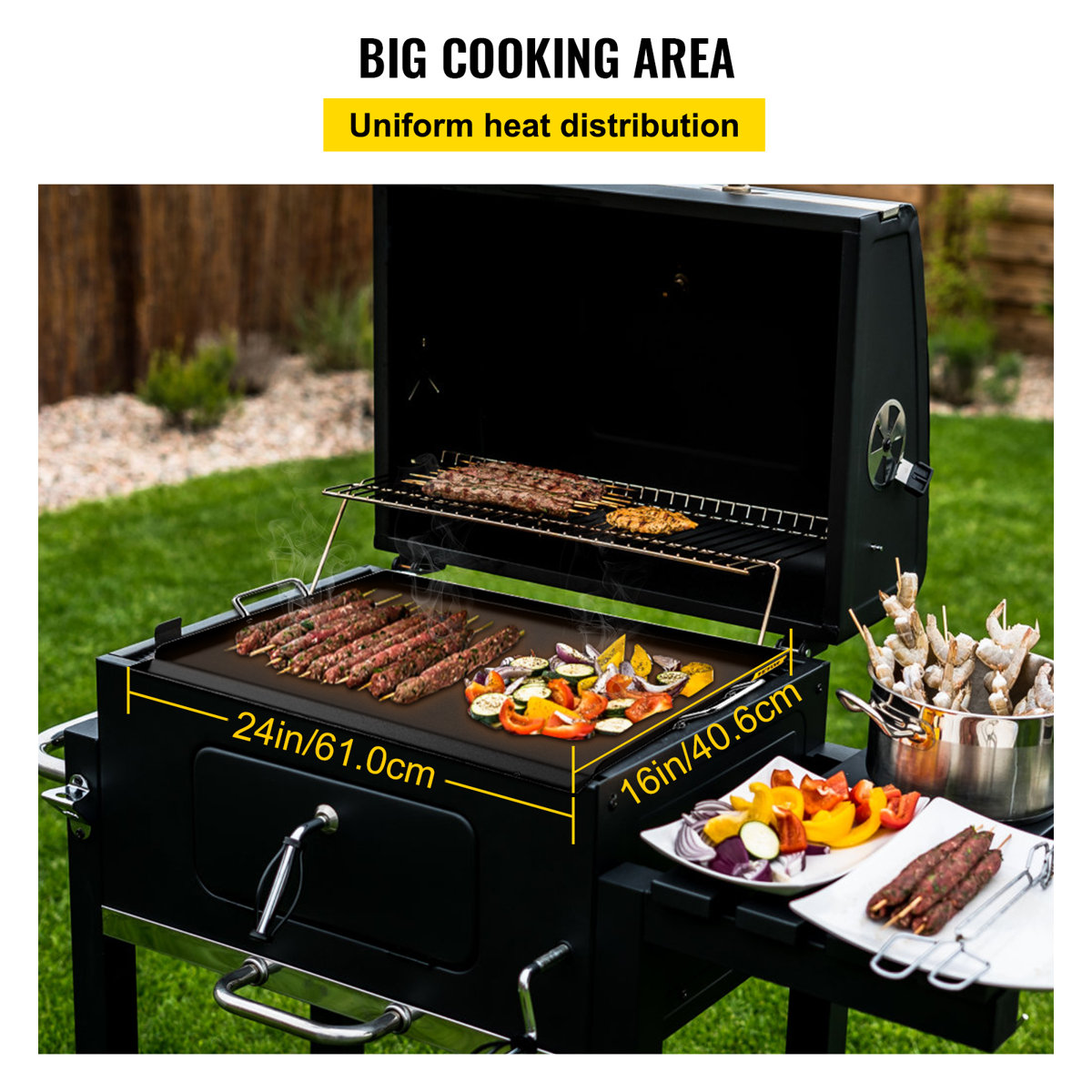 VEVOR Carbon Steel Griddle, Griddle Flat Top Plate, Griddle For BBQ ...