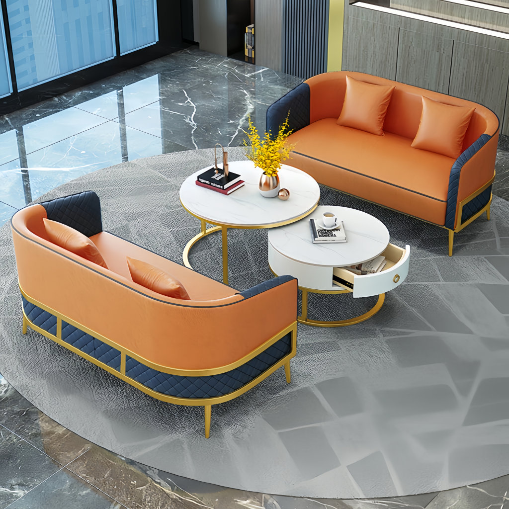 Lifton Modern Light Luxury Sofa Tea Table Combination 4 - Piece Living ...