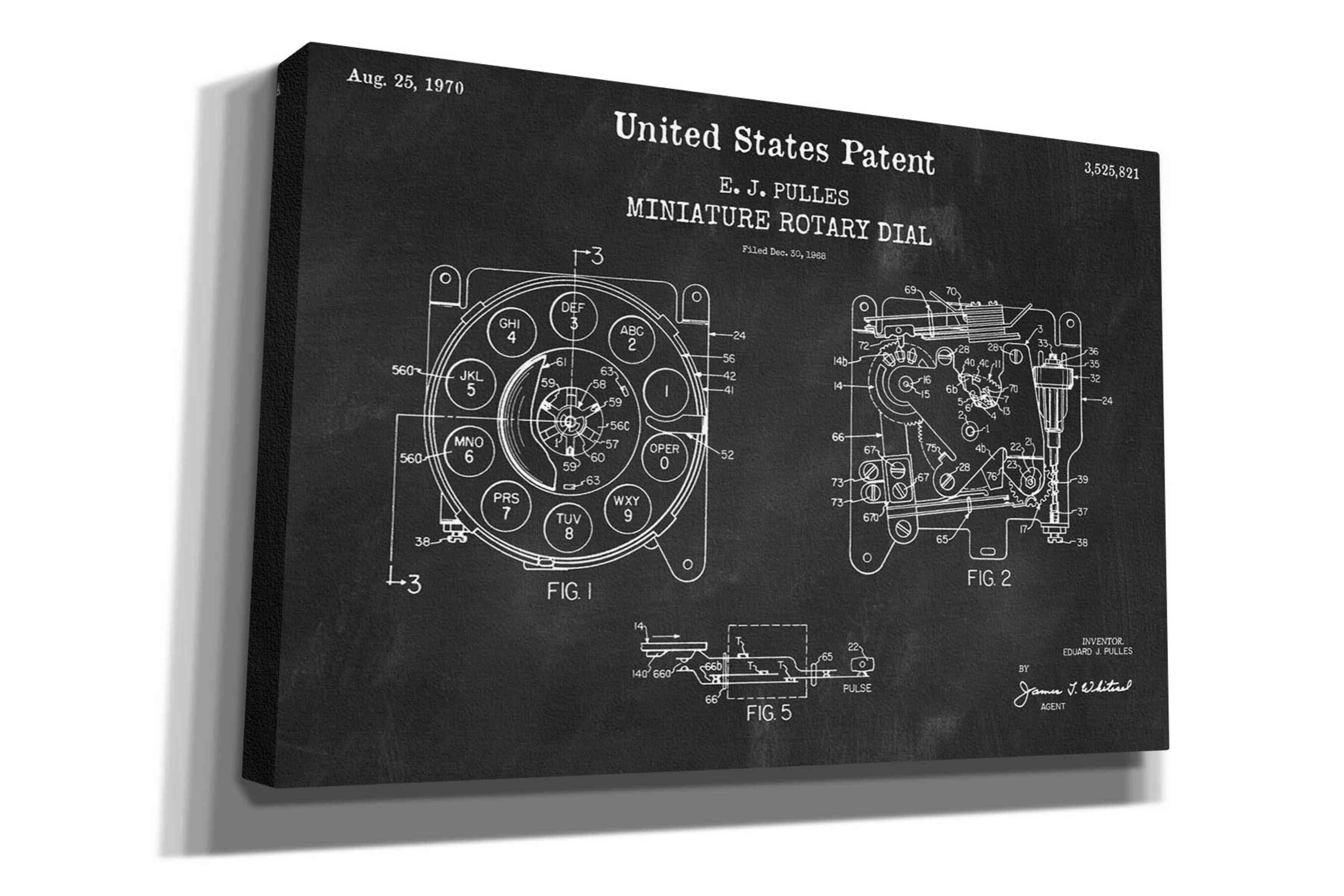 Williston Forge Rotary Dial Blueprint Patent Chalkboard On Canvas by ...