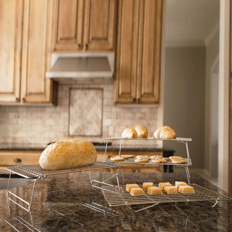 COAHAHA 4-Tier Collapsible Stainless Steel Cooling Rack – Stackable ...