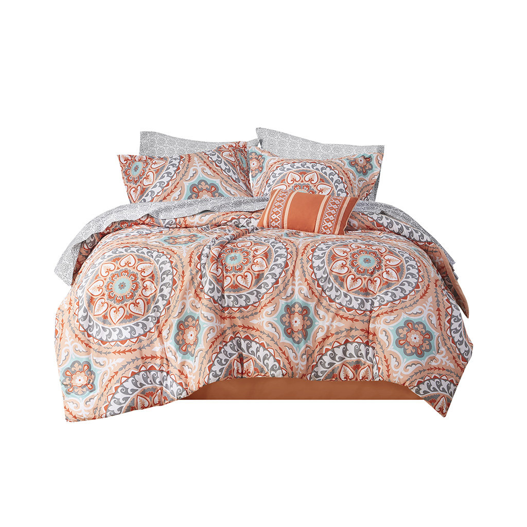 Gracie Mills Shaffer Globally Inspired 9-Piece Comforter Set with ...