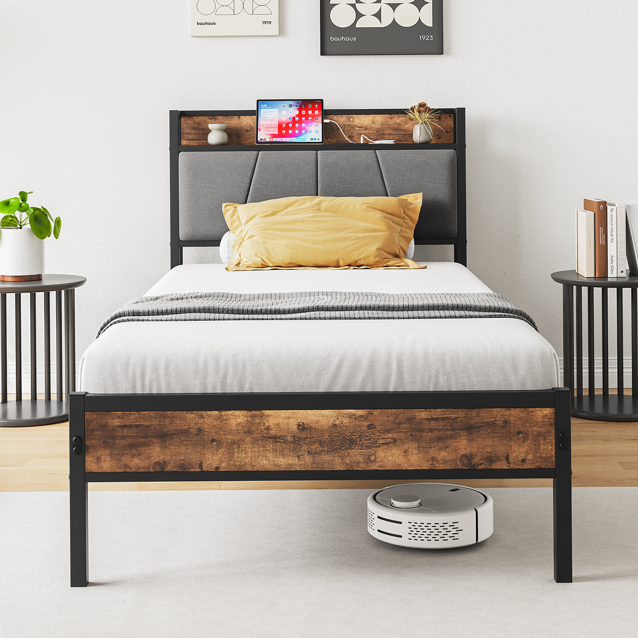 17 Stories Wilhide Metal Slat Bed | Wayfair