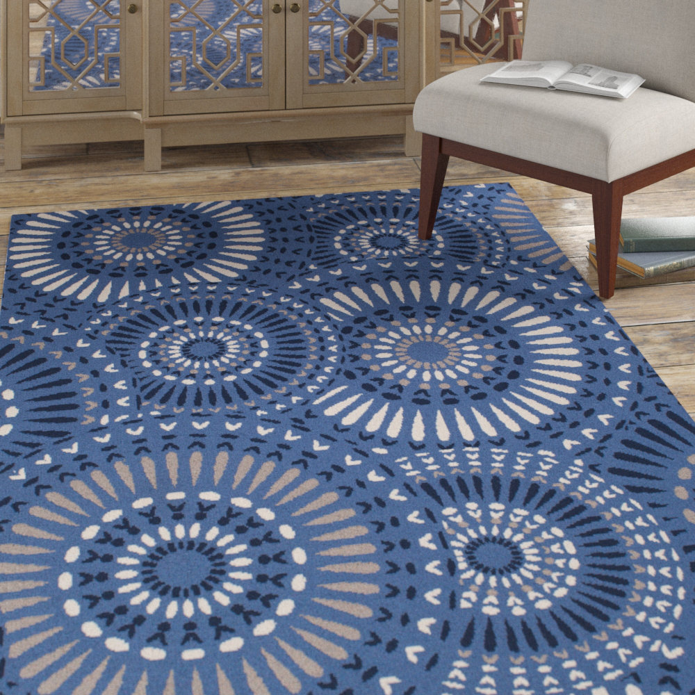 Alcott Hill® Breene Blue/Gray Indoor/Outdoor Area Rug & Reviews | Wayfair