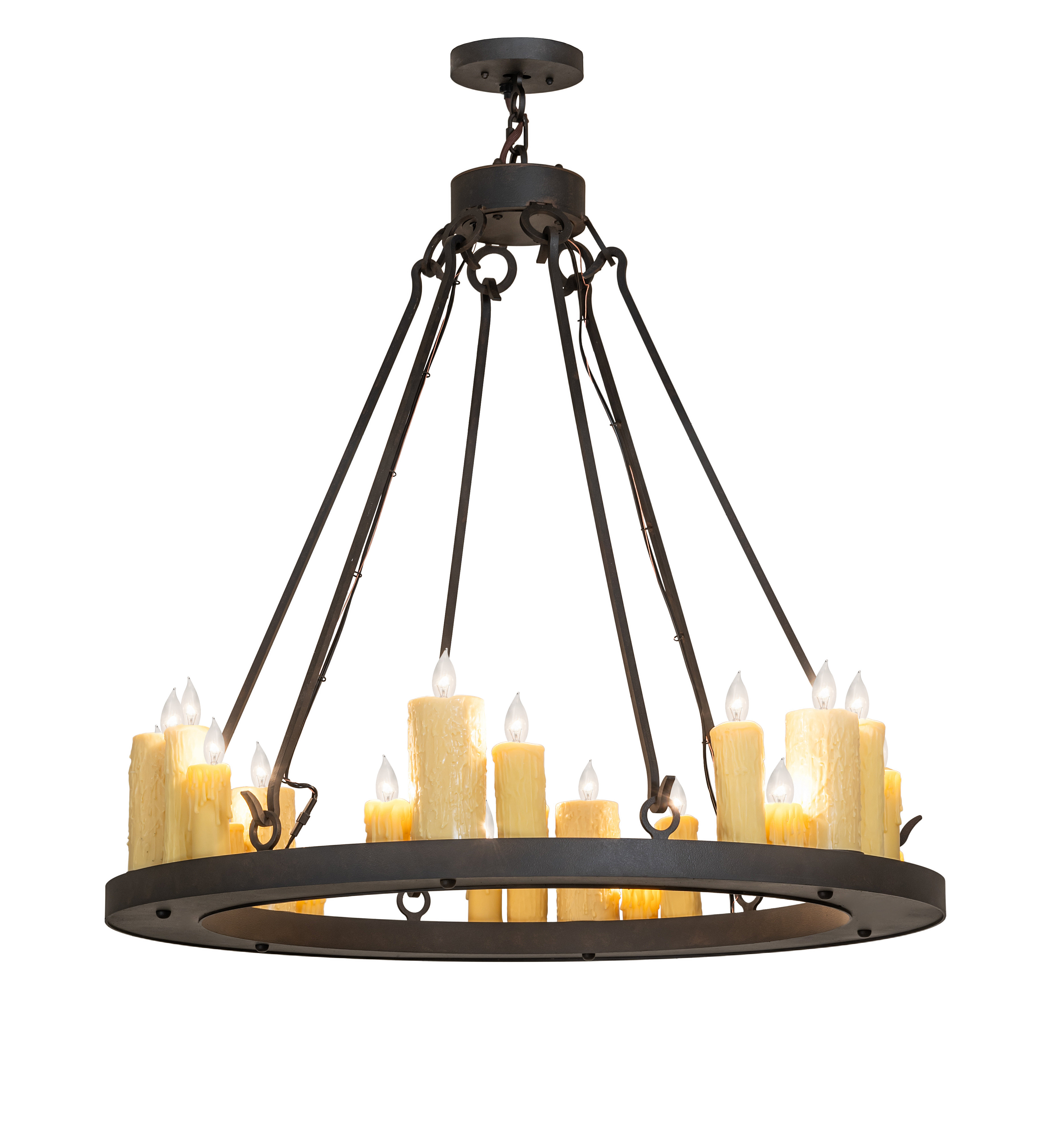 Gracie Oaks Yakina 24 - Light Unique Wagon Wheel Chandelier | Wayfair
