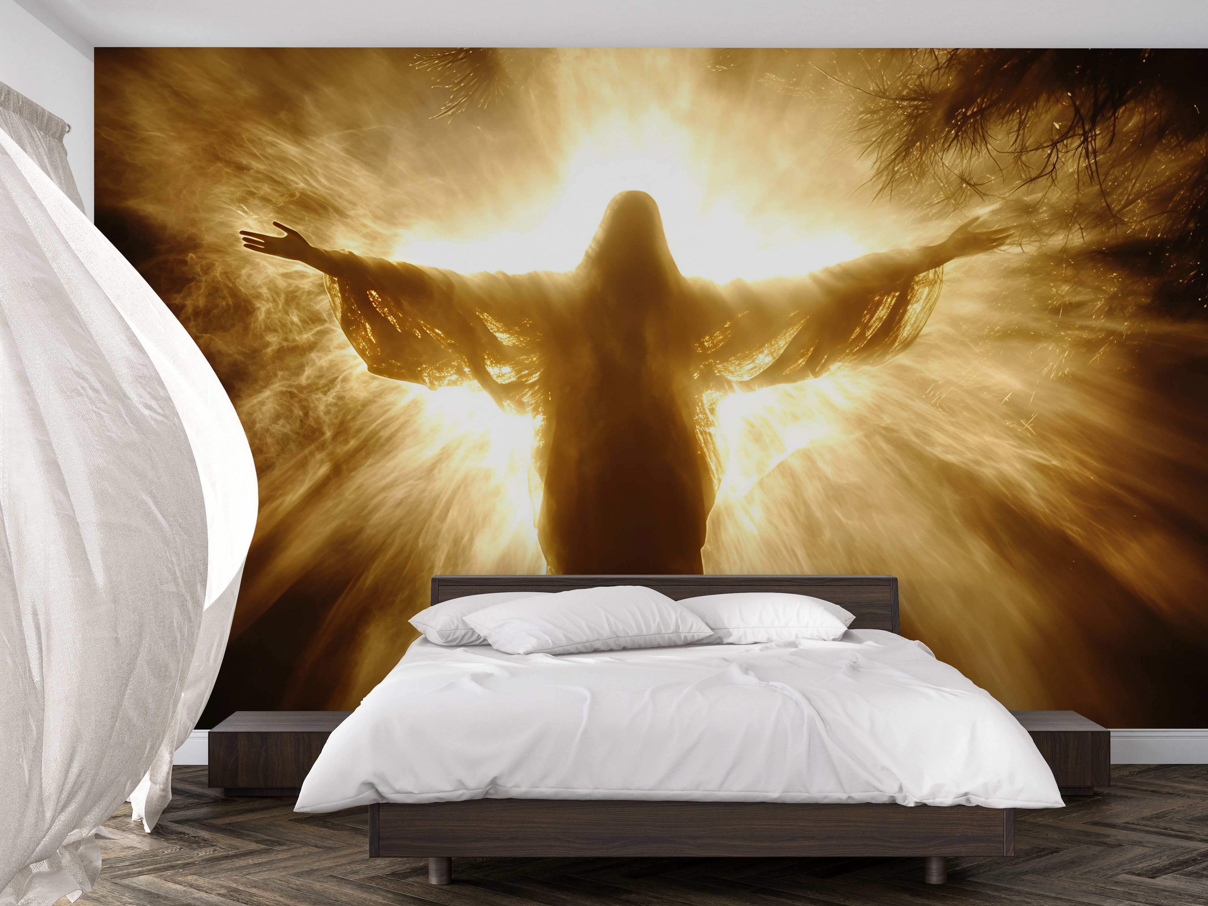 Bloomsbury Market Heavenly Ascension Wallpaper With Radiant Golden ...