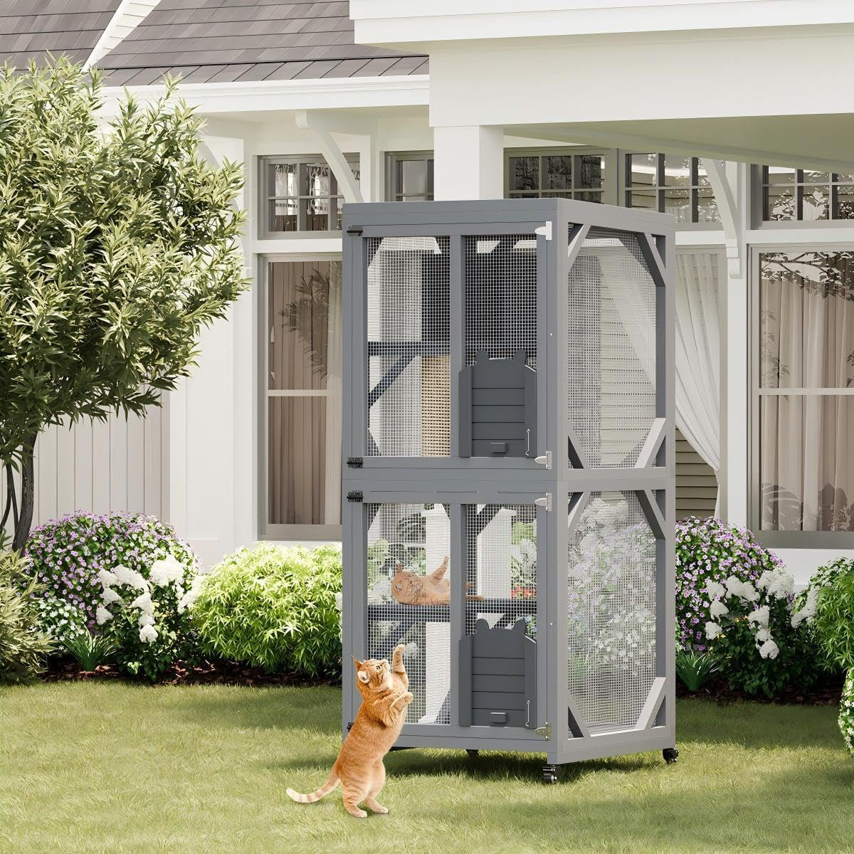 Tucker Murphy Pet™ 68'' Window Catio Outdoor Cat Enclosure On Wheels ...