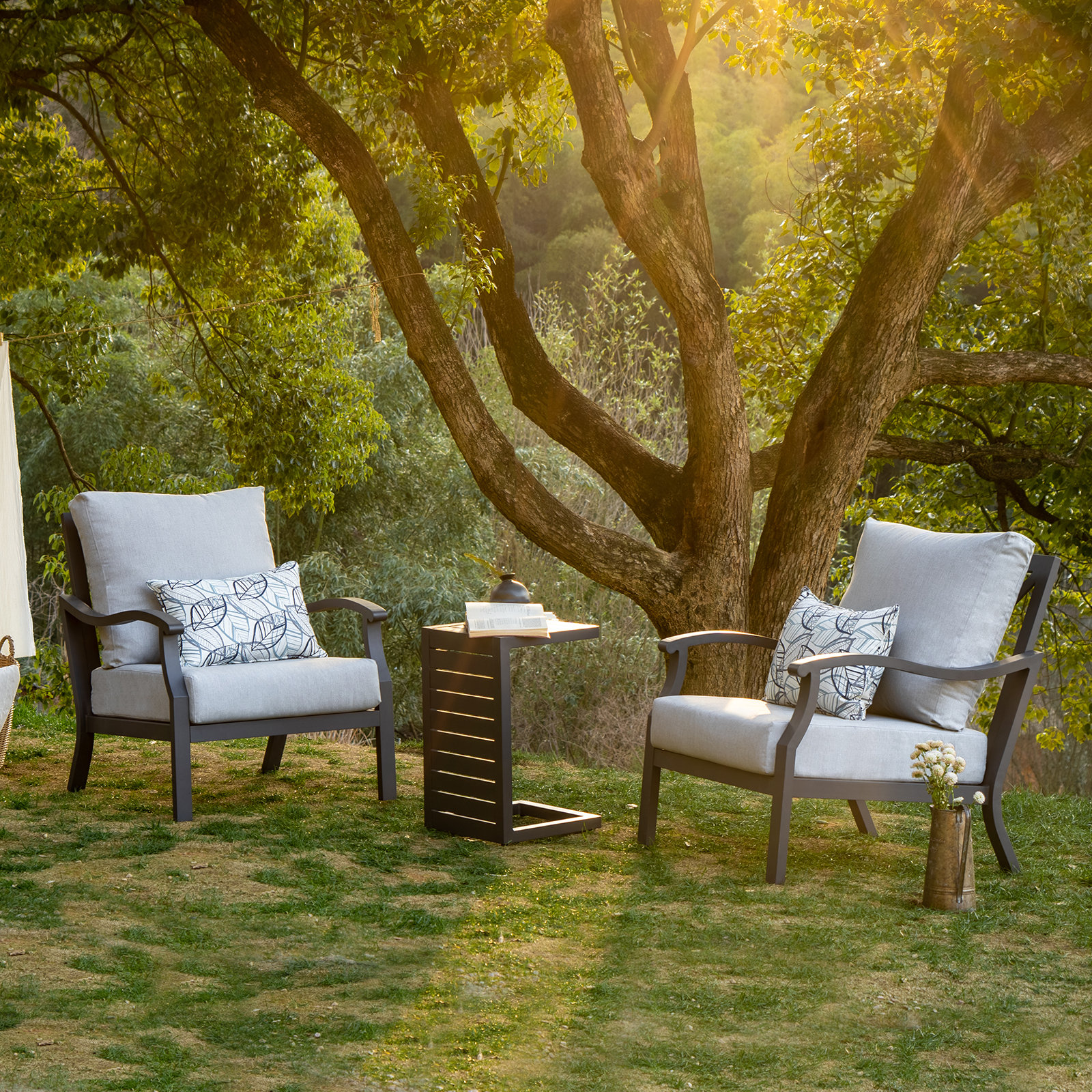 Red Barrel Studio® Davae Metal 2 - Person Seating Group | Wayfair