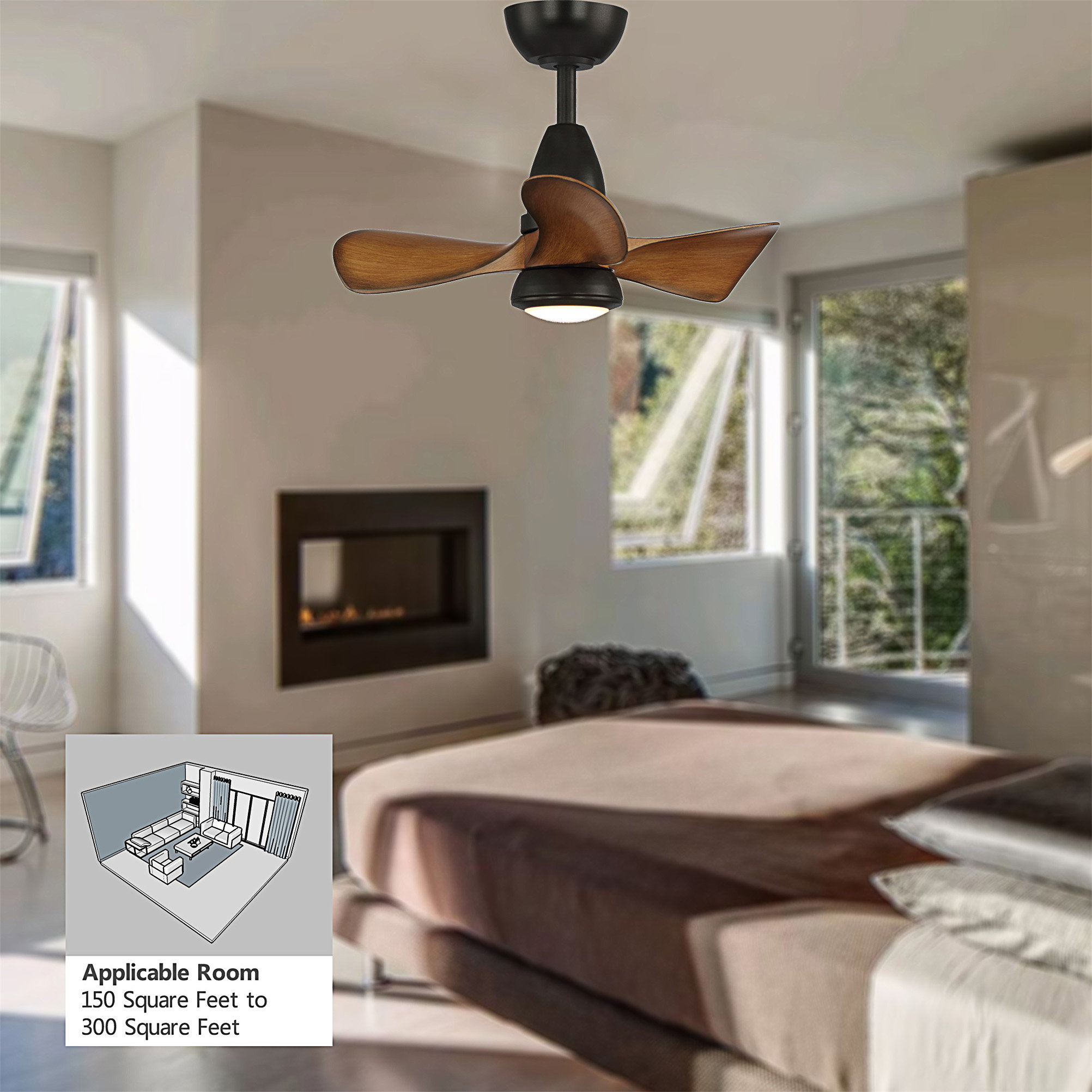 Brayden Studio 28 In.Intergrated LED Ceiling Fan - Wayfair Canada