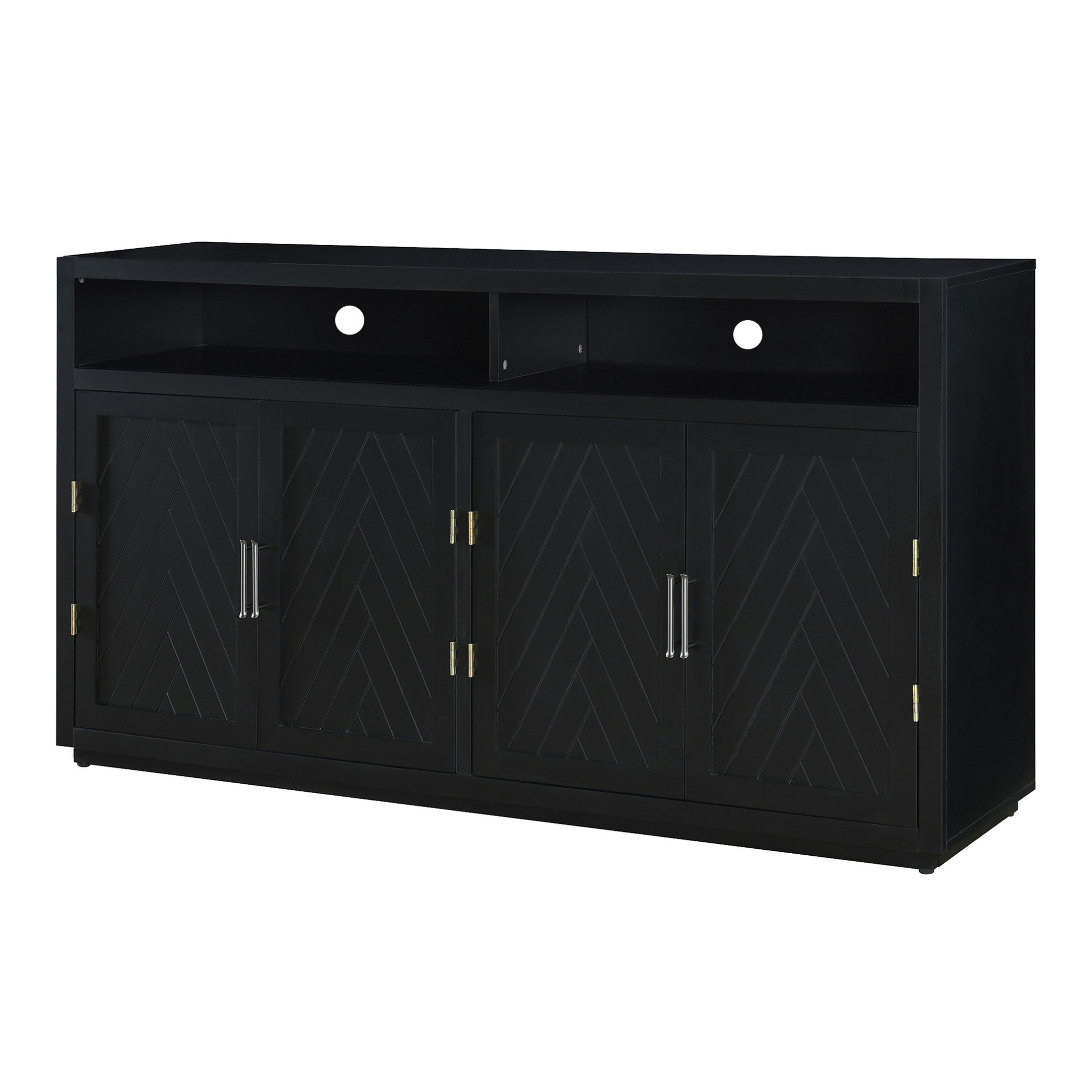 Latitude Run® 4-door Classic Sideboard with Open Storage and Adjustable ...