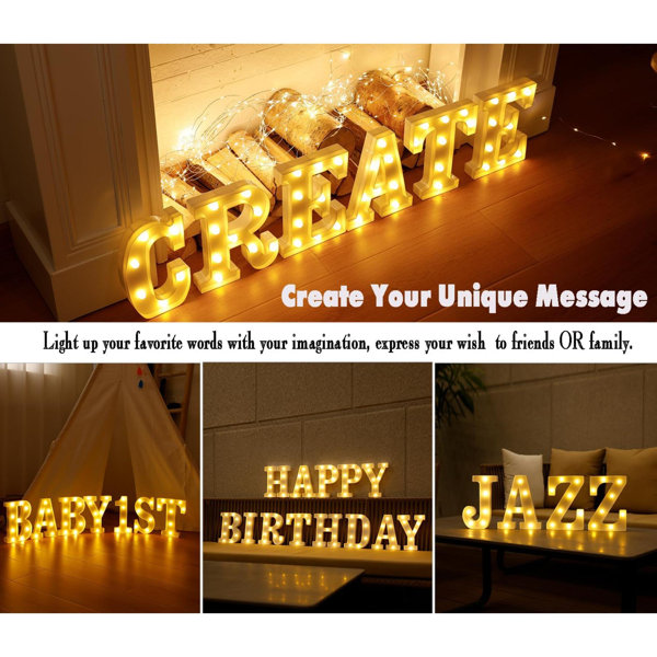 The Holiday Aisle® Led Light Up Letters, 26 Alphabet Marquee Letter ...