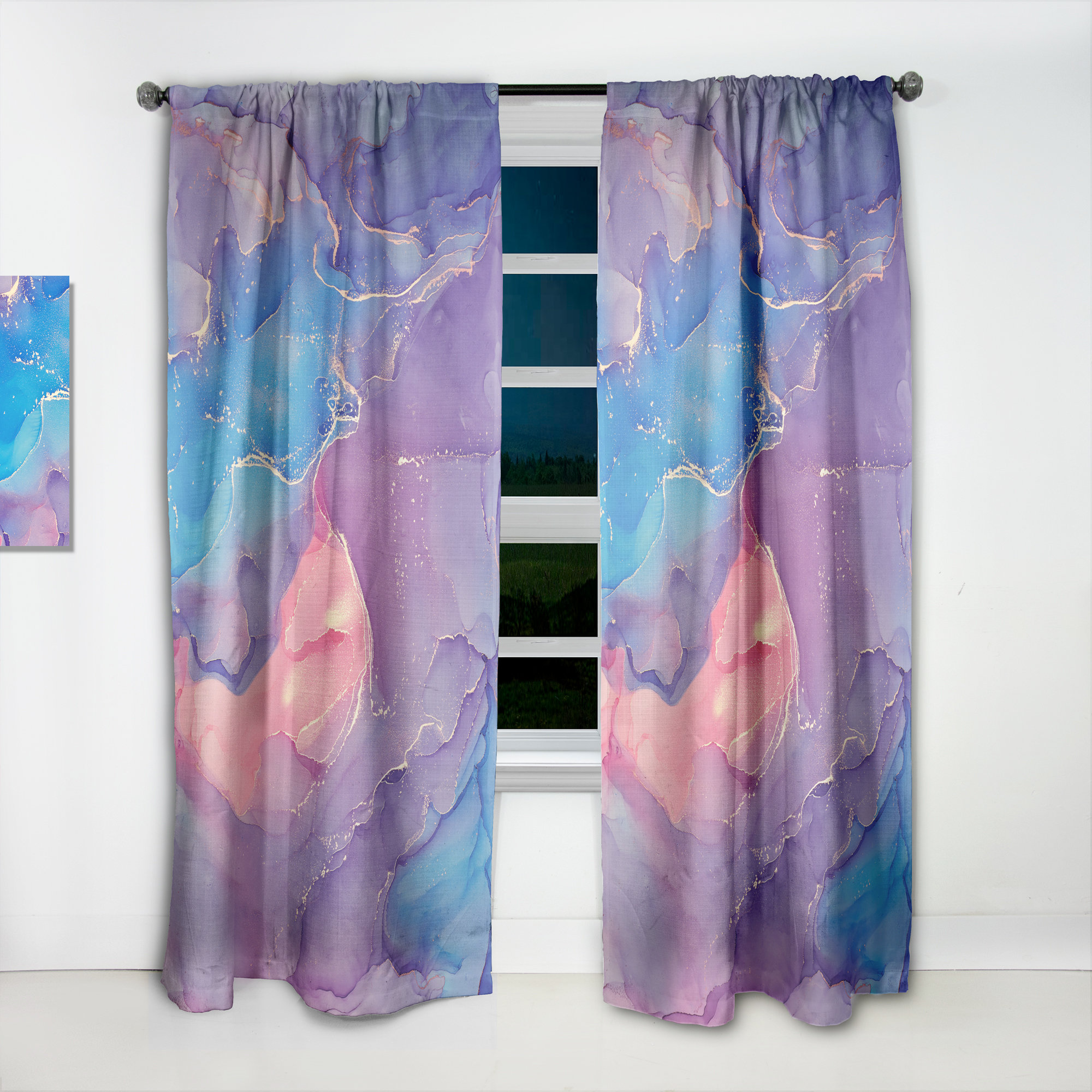 DesignArt Semi Sheer Single Curtain Panel Panel | Wayfair
