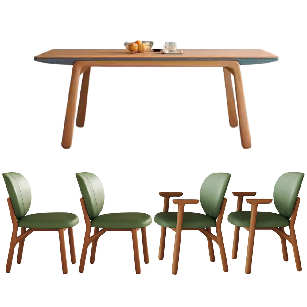 Sleek Surface Designs Modern Simple Cherry Wood Rectangular Large Table ...