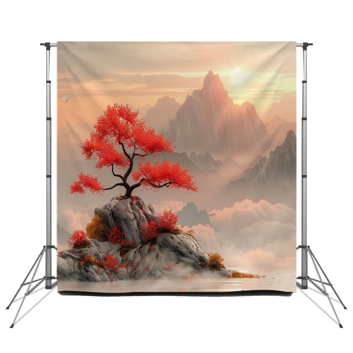 VisionDecor Bonsai Tree Backdrop Nature Large Mystic Sunset Photo ...