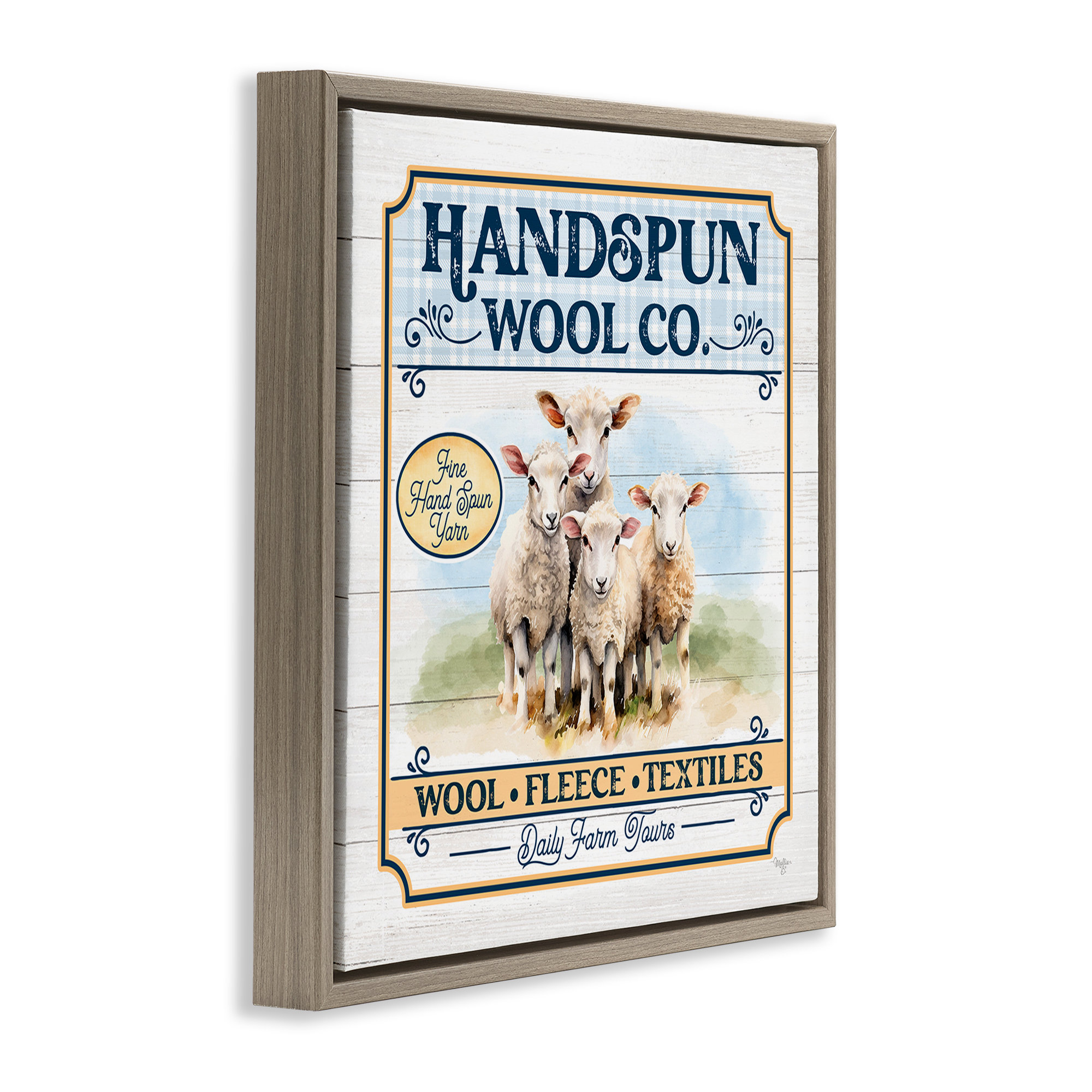 Ophelia & Co. Handspun Wool Sign Framed Floater Canvas Wall Art by ...