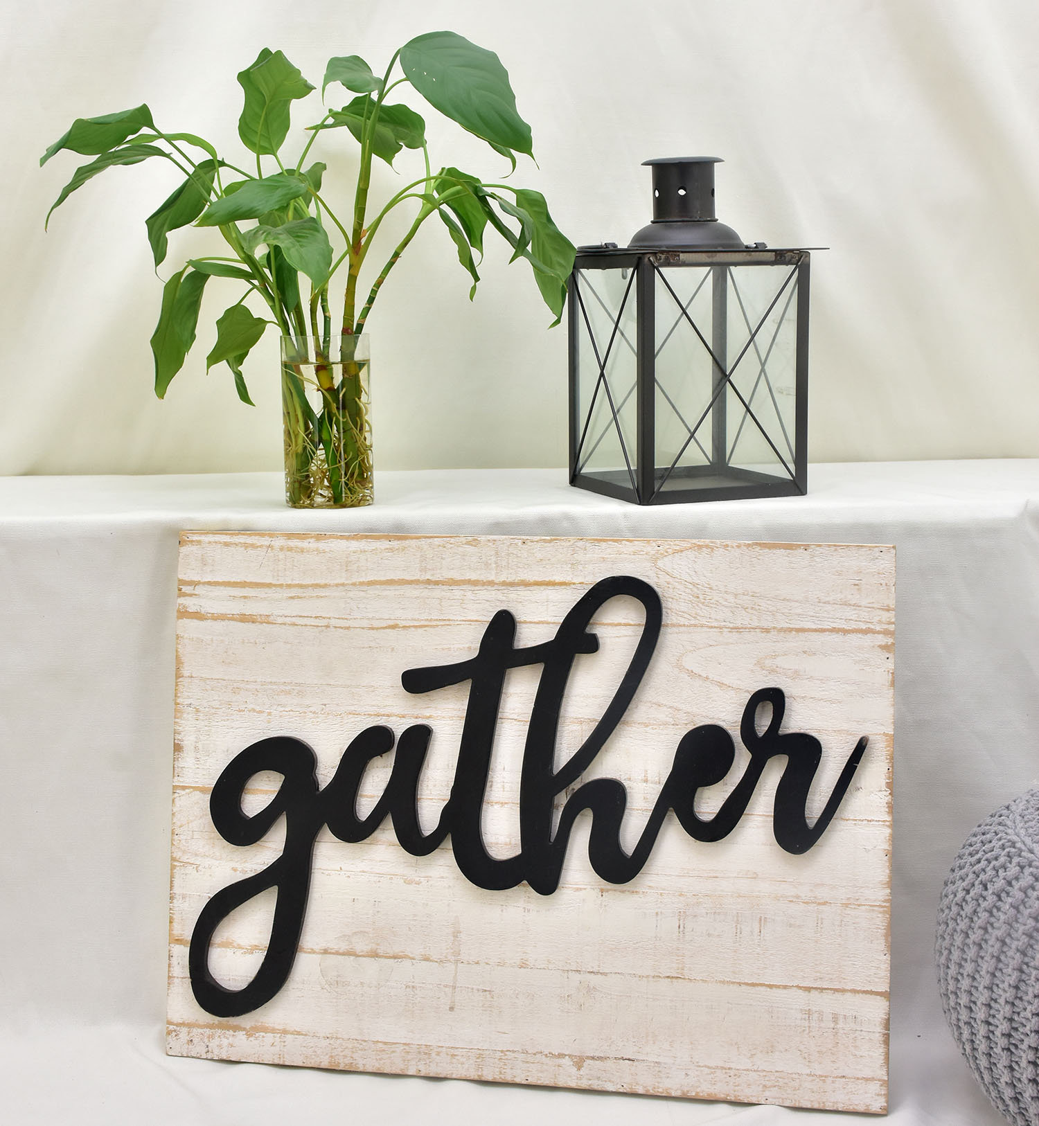Gracie Oaks Gather Wooden Sign Plaque with 3D Letters Wall Decor ...