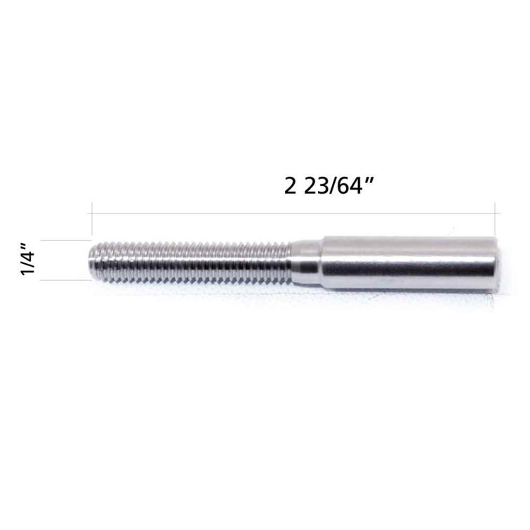 Indital 316 Stainless Steel Left Hand Threaded Bolt Wire Cable Crimp ...