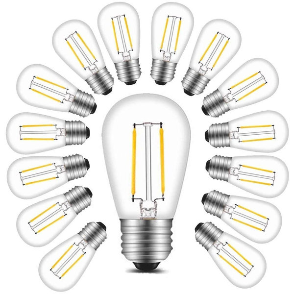 YI LIGHTING LED 25-Pieces Clear Shatterproof 2 Watt S14 LED Bulbs 2700K ...
