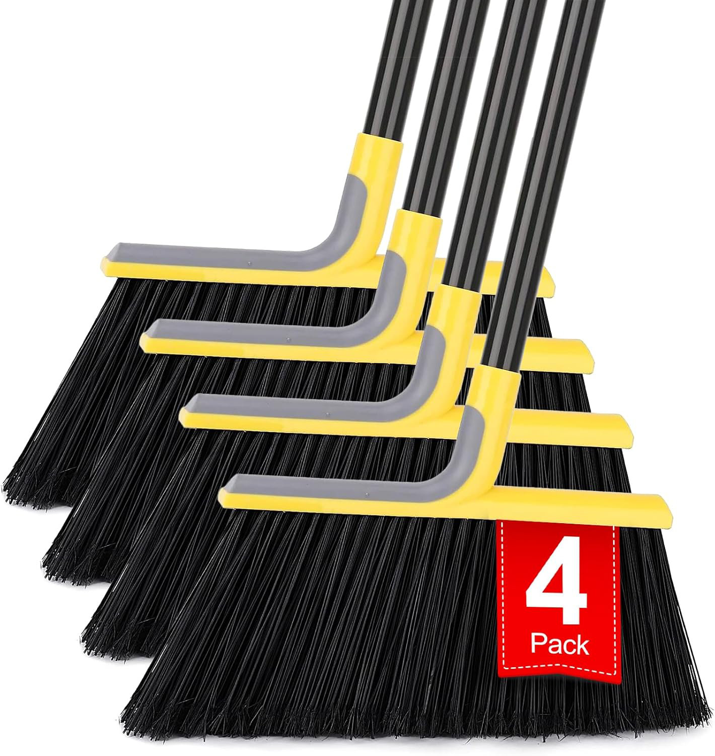 VIKICHER 4 Packs Outdoor Broom For Floor Cleaning With 58" Long Handle ...