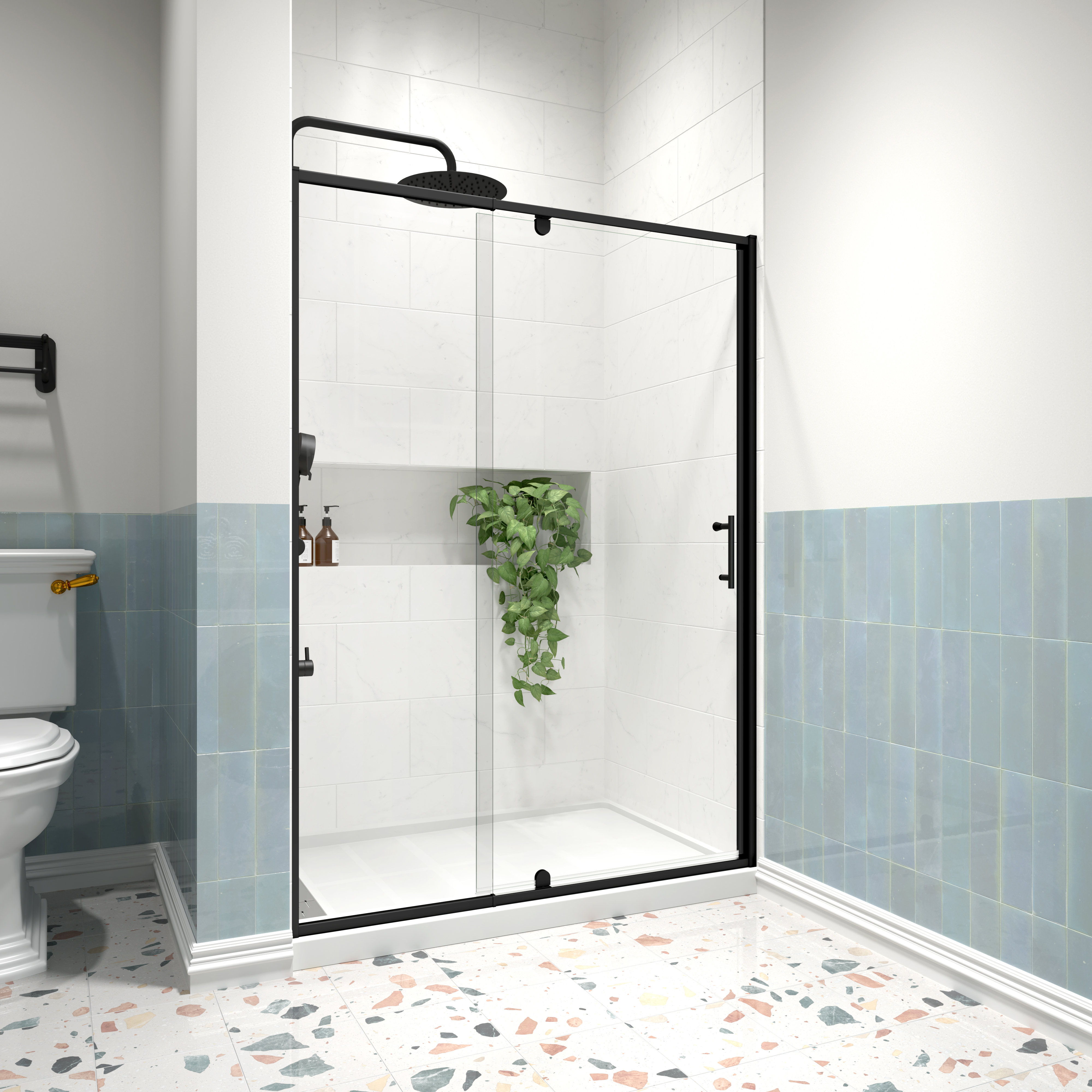 Royal Guard 44-48 in. W x 71 in. H Framed Pivot Shower Door with 1/4 in ...