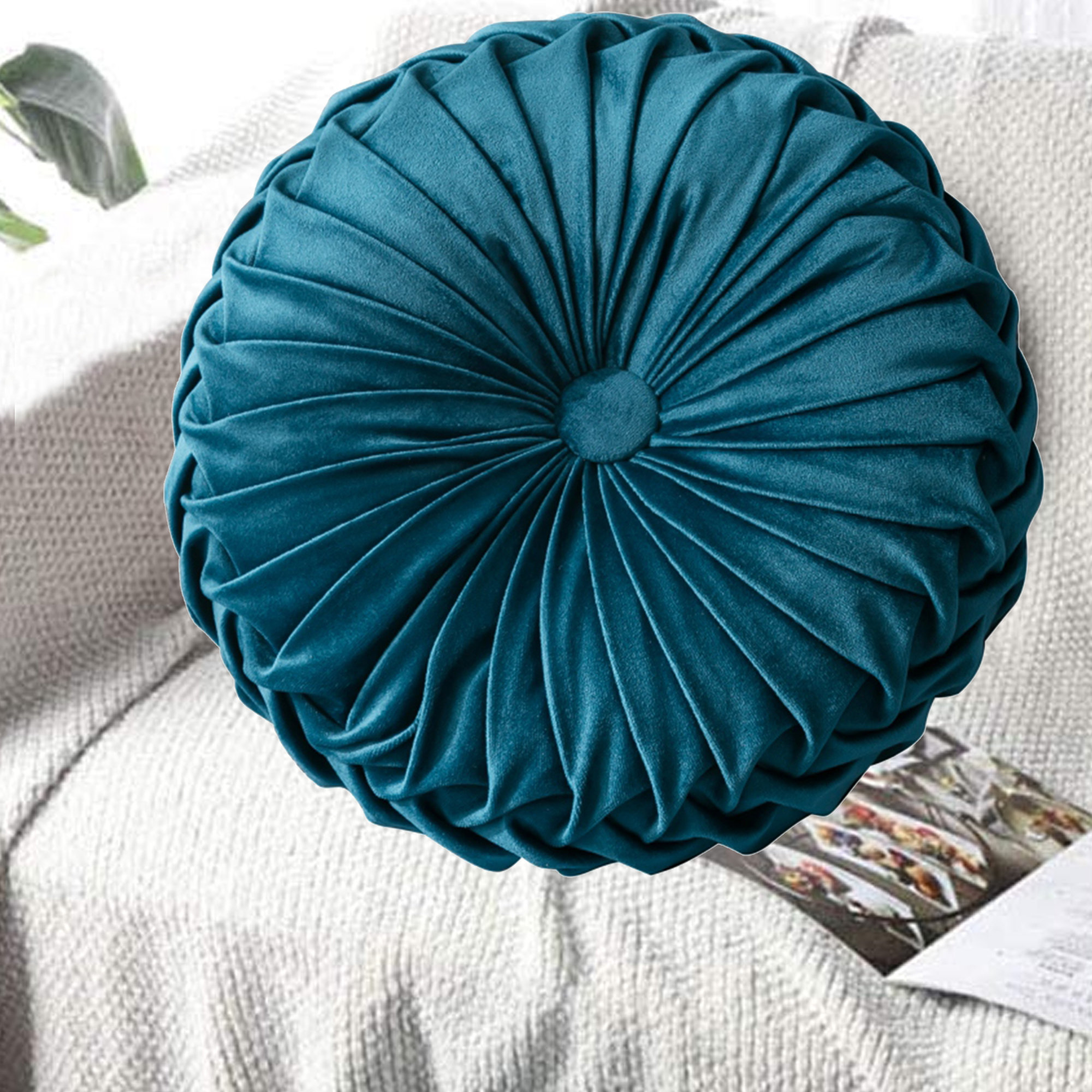 House of Hampton® Evaan Nicolas Tufted Round Decorative Throw Pillow ...