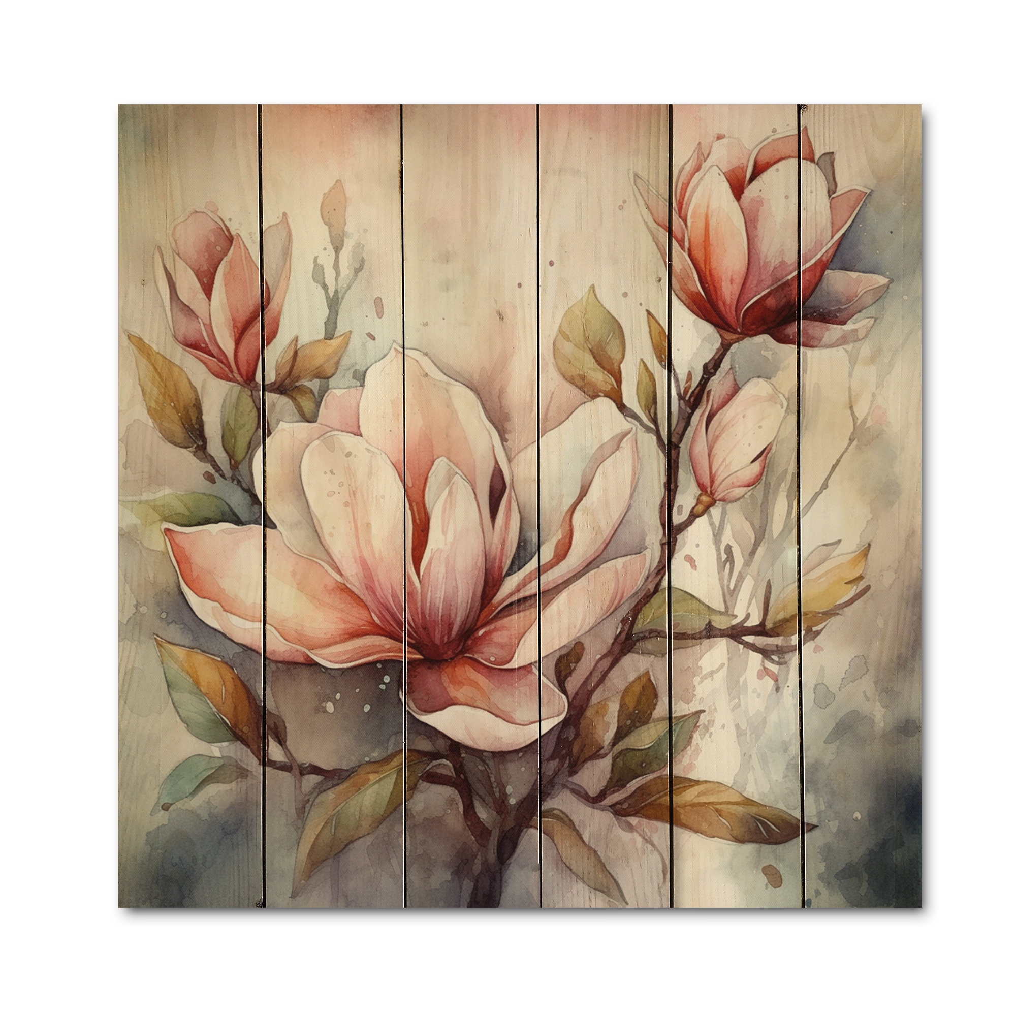 Red Barrel Studio Red Magnolia Symphony - Floral Magnolias Print on ...
