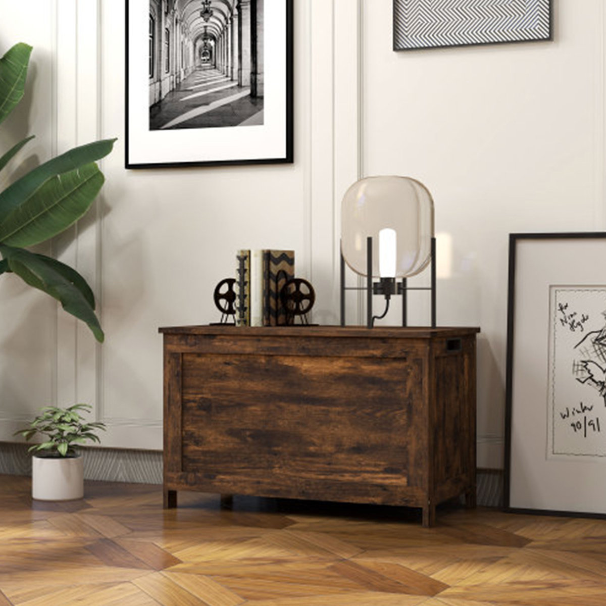 George Oliver Walnut Manufactured Wood Accent Cabinet | Wayfair