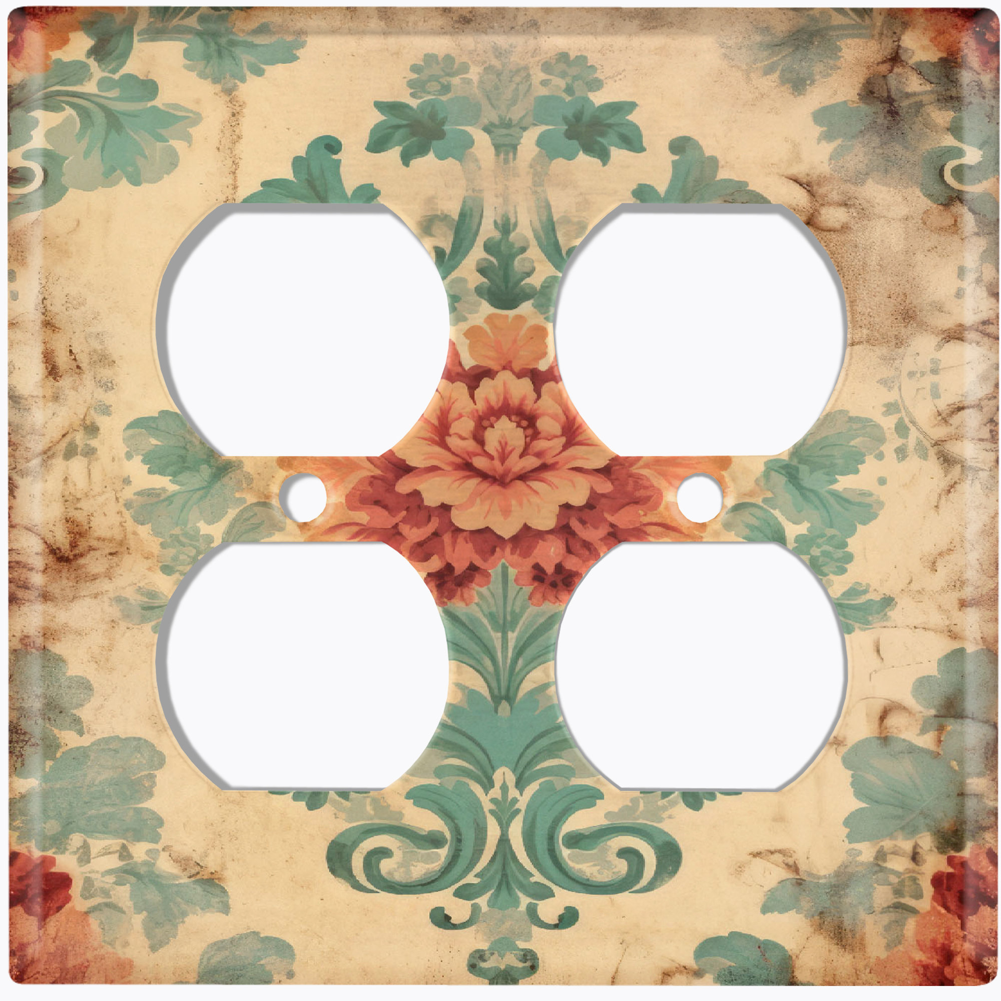 WorldAcc Metal Light Switch Plate Outlet Cover (Elegant Biege Damask ...