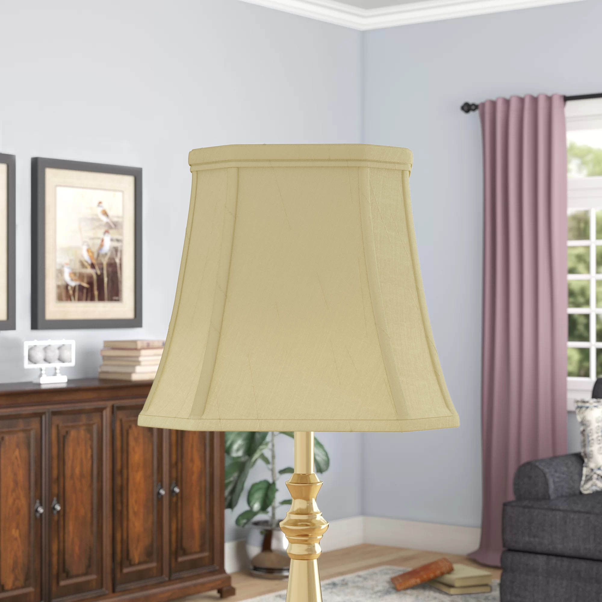 Winston Porter Cut Corner Square Bell Softback Fabric Lampshade w ...