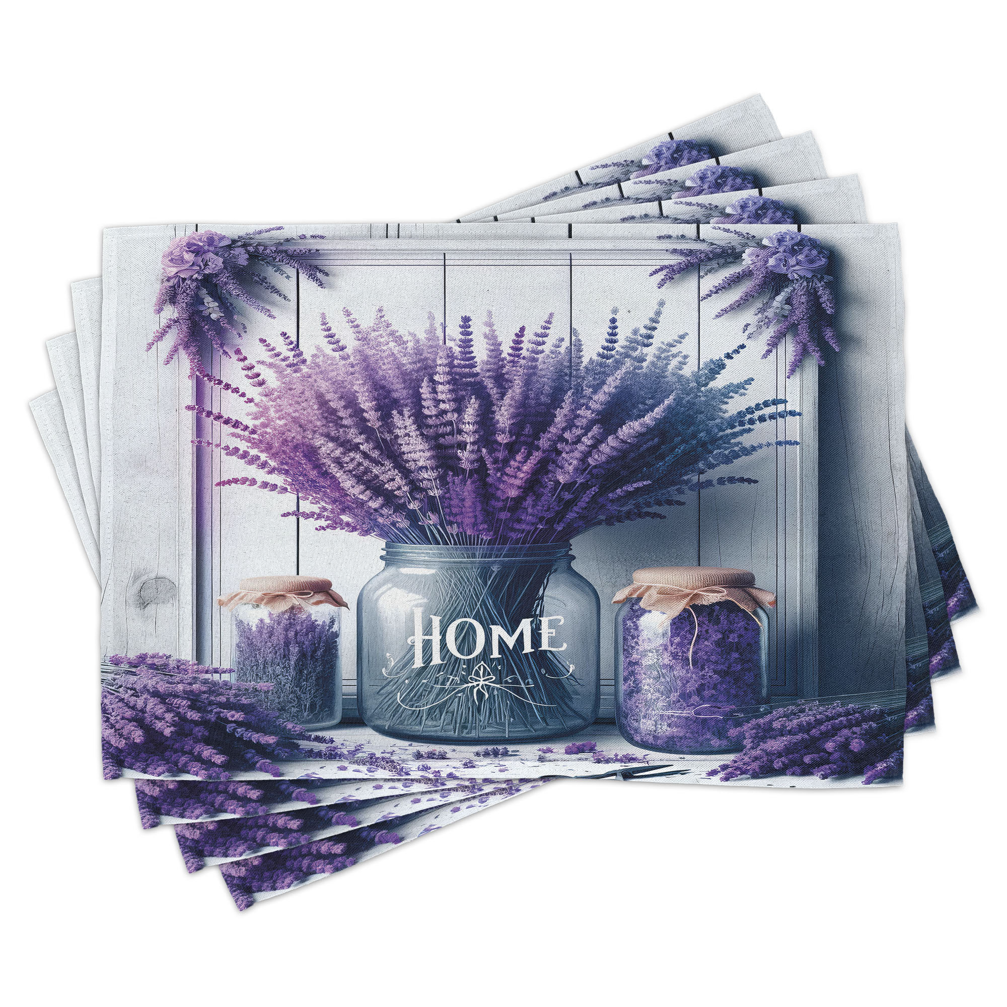 Ambesonne Purple Place Mats Set of 4 Home Lettering and Lavender ...