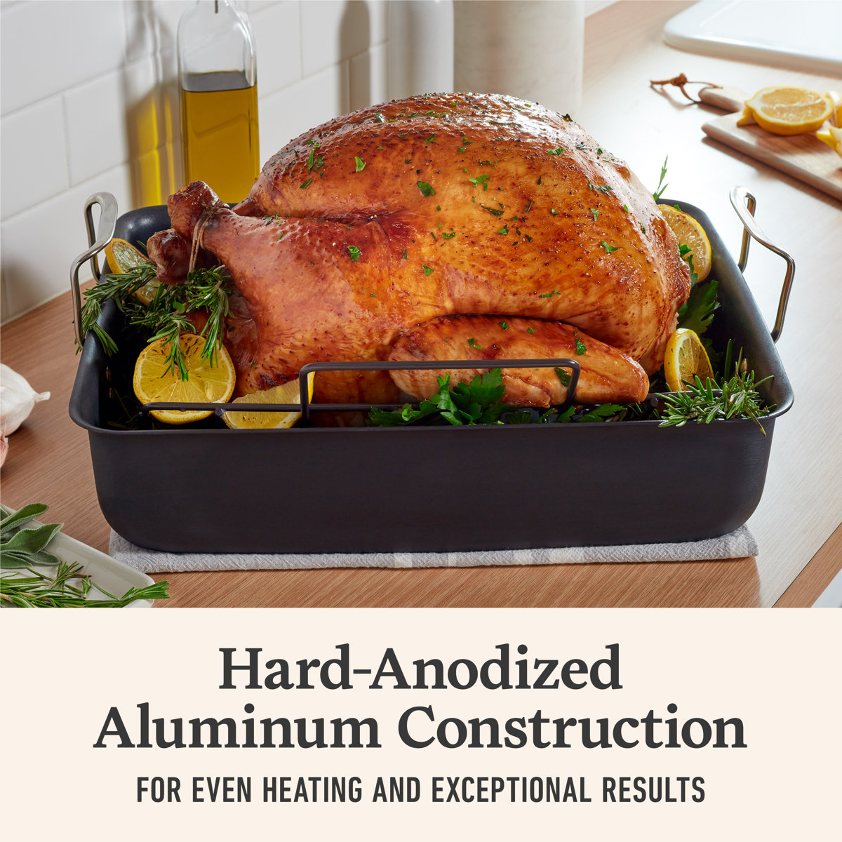 Calphalon Hard-Anodized Nonstick Roasting Pan with Rack & Reviews | Wayfair