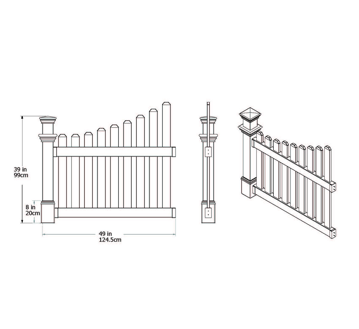 Vita 3.5 ft. H x 4 ft. W Cottage Wing Vinyl Fence Panel & Reviews | Wayfair