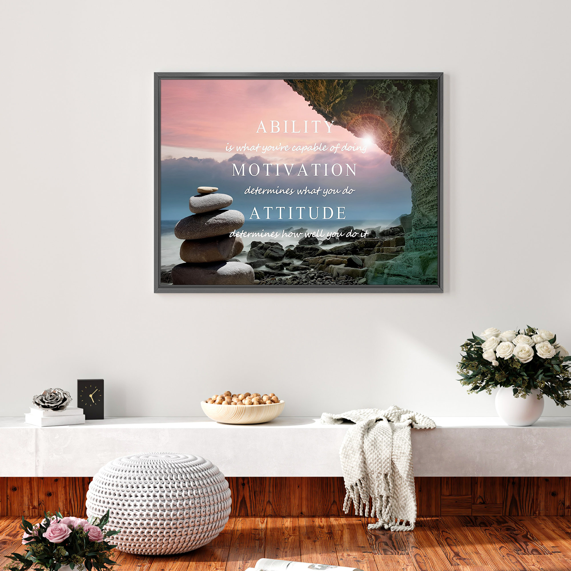 Trinx Aluminum alloy frame wall art, inspiring natural scenery wall art ...