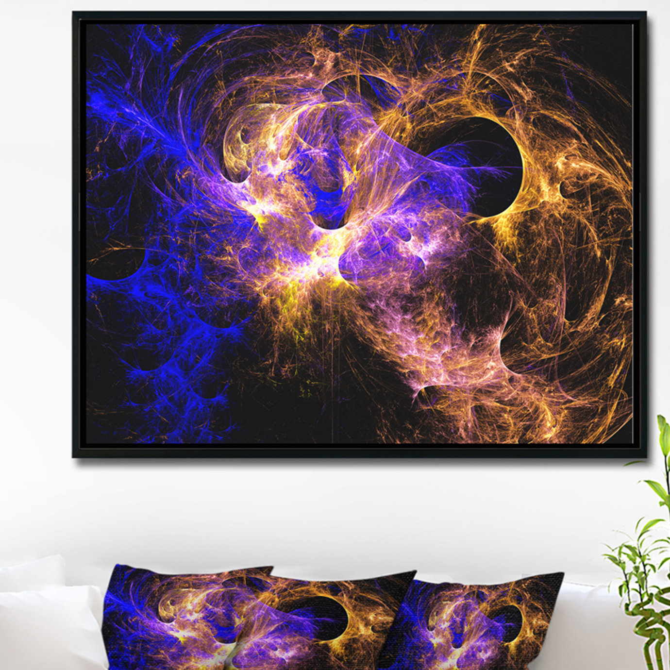 East Urban Home «Wings of Angels Blue in Black», reproduction d ...