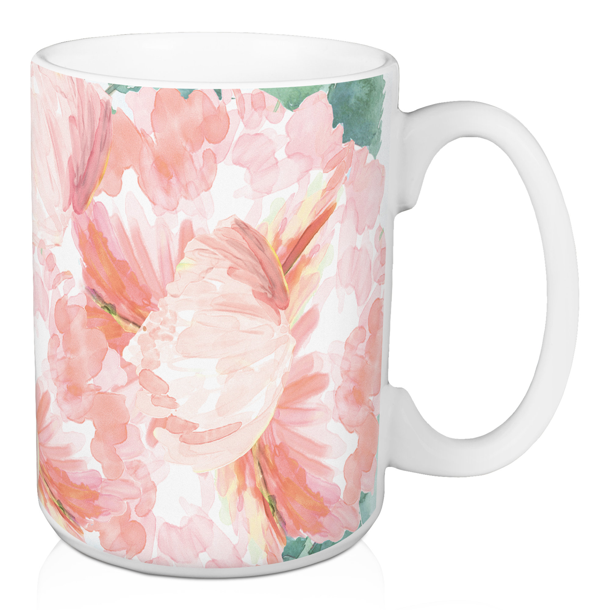 Ophelia & Co. Mako Blush Peonies Coffee Mug - Wayfair Canada
