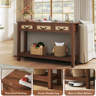 17 Stories 47.2" Console Table With 3 Rattan Drawers | Wayfair