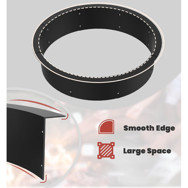 Latitude Run® Round Fire Pit Ring Insert Outer 31 Inch Inner DIY ...