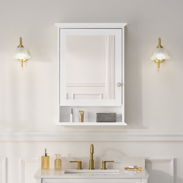 Winston Porter 24"W X34''h Surface Mount Solid Wood Framed Medicine ...