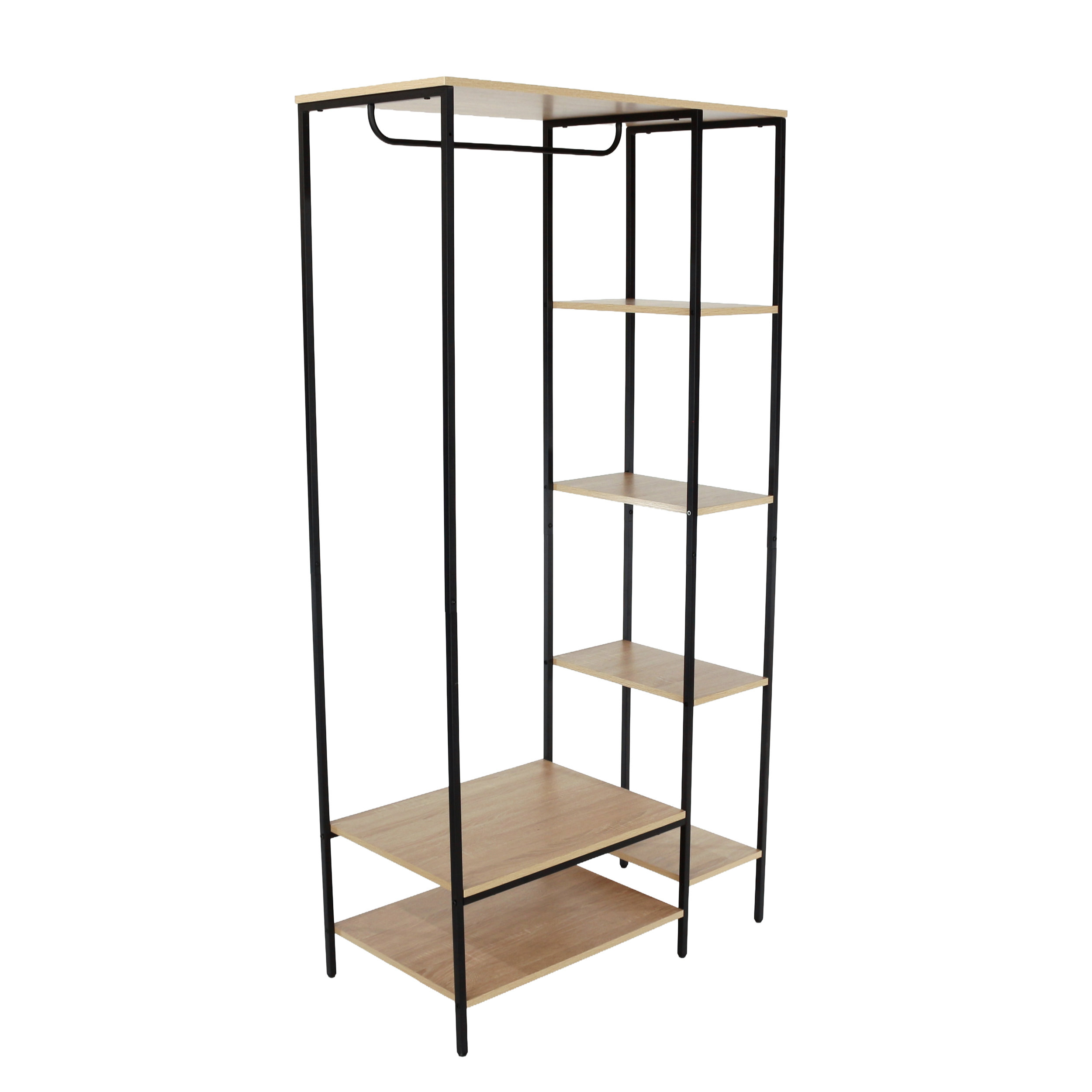 Borough Wharf Oak Effect Open Wardrobe With Side Shelf Storage ...