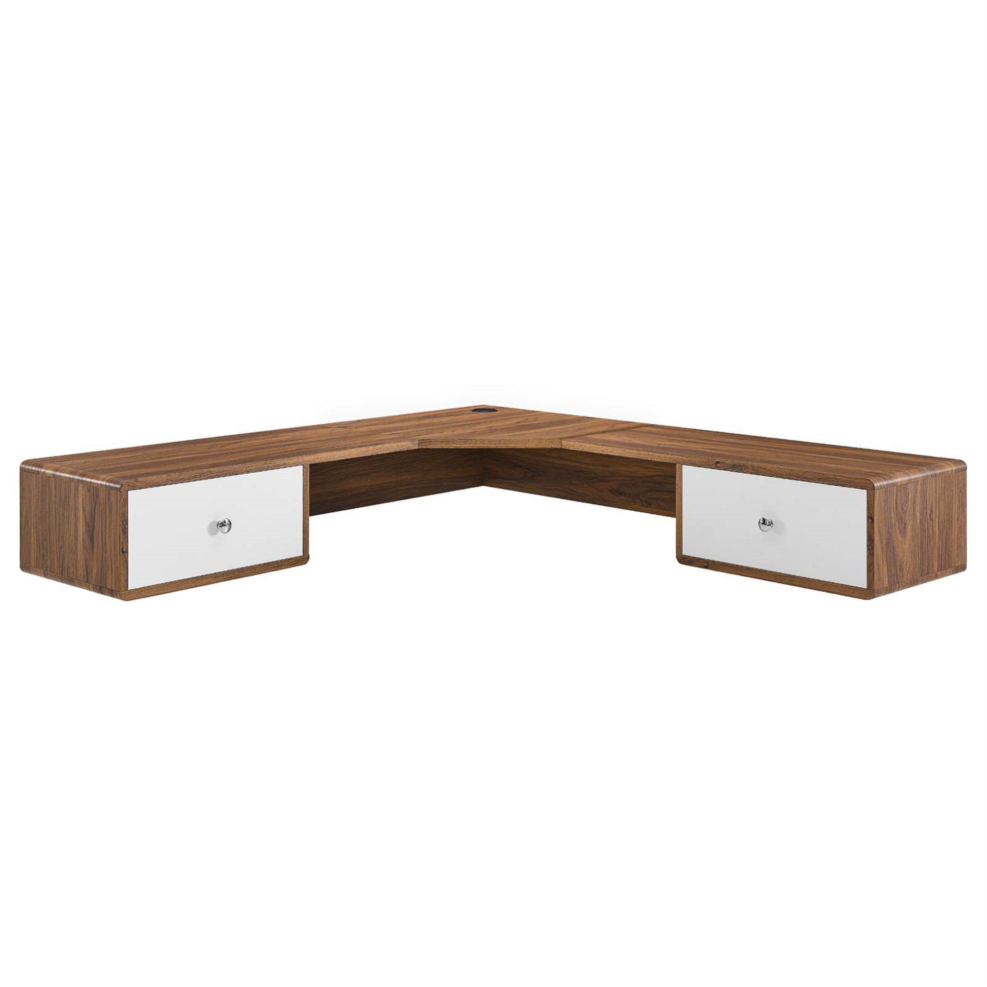 Modway Transmit 55" Wall Mount Corner Wood Office Desk | Wayfair